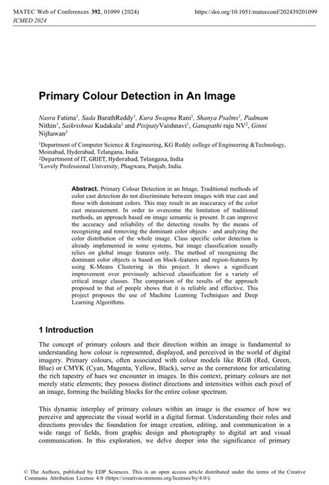 pdf primary colour detection in an image