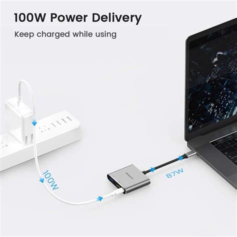 Sumlett Type C To Hdmi Multiport Adapter Usb C 3 1 Thunderbolt 3 To Hdmi 4k Hub With Usb 3 0