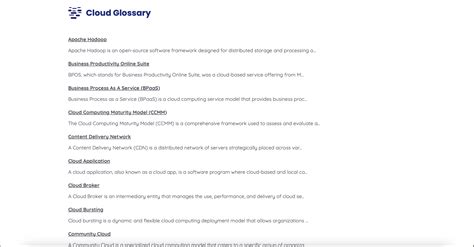 Community Cloud Cloud Glossary
