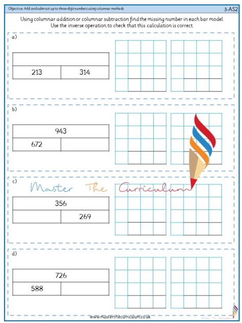 Add And Subtract Up To Three Digit Numbers Using Columnar Methods 4 Master The Curriculum