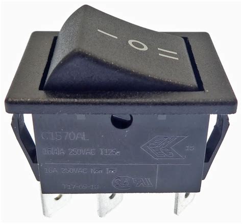 Power switch 1-0-2, black 250V/16A 23x30mm - fhp.fi - appliance spare parts