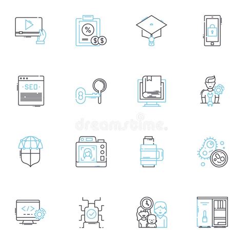 Sales Performance Linear Icons Set Quotas Metrics Conversions Targets Pipeline Revenue