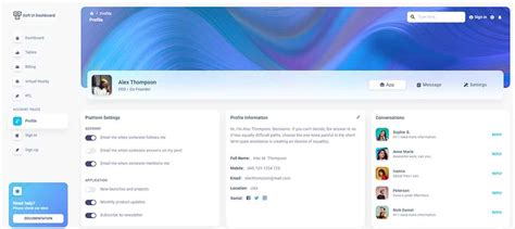React Profile Page Free Templates