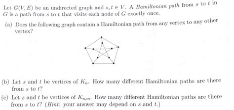 Solved Let G V E Be An Undirected Graph And S T E V A Chegg Com
