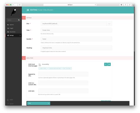 Managing Flat Menus Via The Cms — Wagtailmenus 319 Documentation