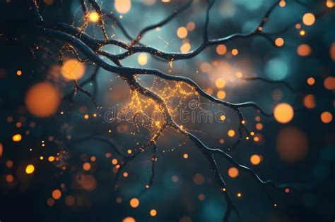 Close Up Of Neural Connections With Pulsating Light Patterns Representing The Brain S Complex