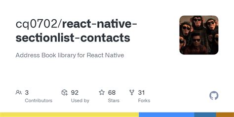 Github Cq0702react Native Sectionlist Contacts Address Book Library
