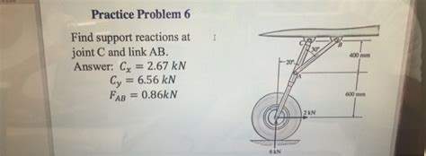 Solved Practice Problem Find Support Reactions At Joint C Chegg Com