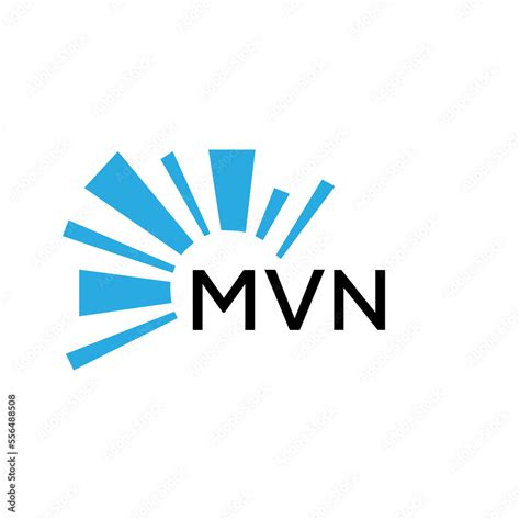 Mvn Letter Logo Mvn Blue Image On White Background And Black Letter