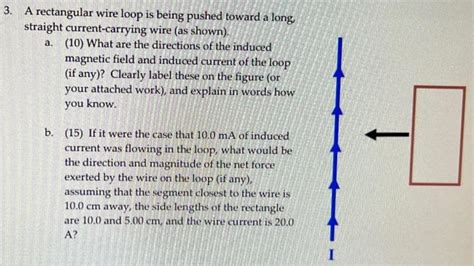 Solved A Rectangular Wire Loop Is Being Pushed Toward A