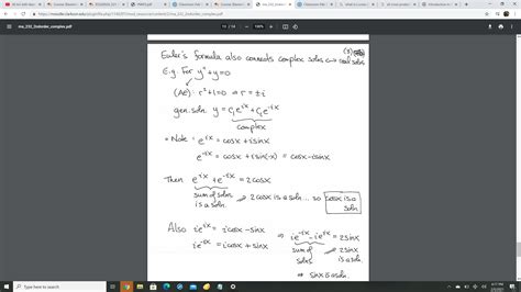 Solved In My Notes My Teacher Stated That Using Eulers