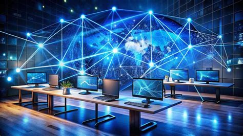 Modern Workspace Network Visualizing Seamless Digital Communication And
