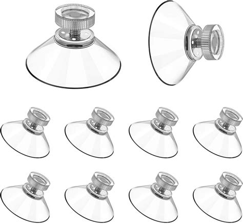 Kioiner 10 Pcs Suction Cups 32 41mm Clear Pvc Suction Pads With Screw Nut Round Threads