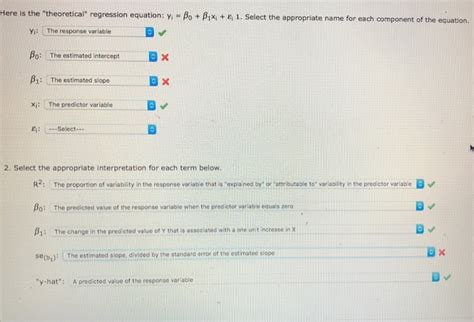 Solved Here Is The Theoretical Regression Equation Y A