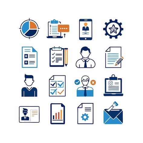 문서 아이콘 세트 프리미엄 Ai 생성 벡터