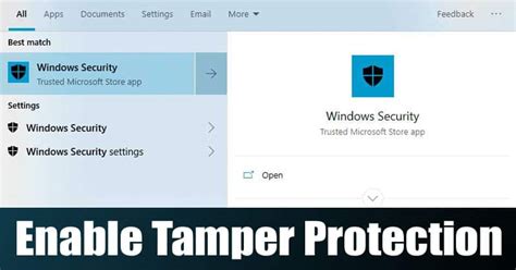 How To Enable Tamper Protection In Windows