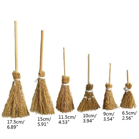 12pcs 로프와 미니 인공 미니 짚 빗자루 할로윈 장식 완구 Diy 인형 집 마녀 액세서리 Dropship Aliexpress