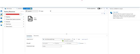 Msoffice Source To Azure Data Factory Gen2 Sink Connection Issue Stack Overflow