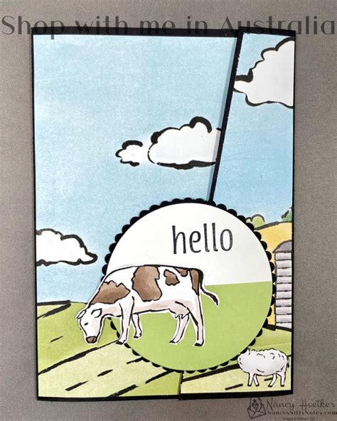 Day At The Farm Angled Slide And Lock Fun Fold Card