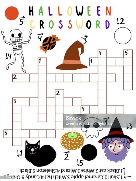 아이들을위한 재미있는 할로윈 크로스 워드 퍼즐 스톡 벡터 일러스트레이션 할로윈에 대한 스톡 벡터 아트 및 기타 이미지 할로윈 0명 가공의 인물 Istock