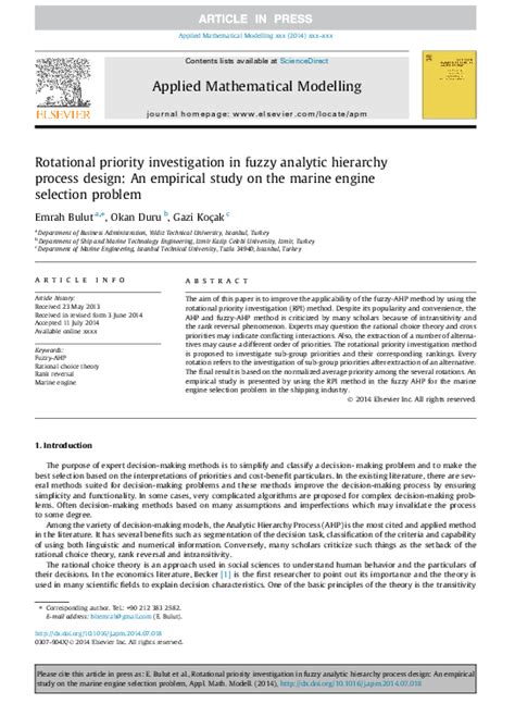 pdf rotational priority investigation in fuzzy analytic hierarchy