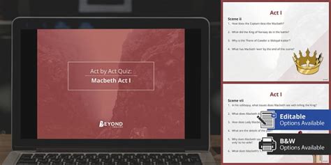 GCSE Macbeth Plot Revision Quiz Act I PowerPoint Twinkl