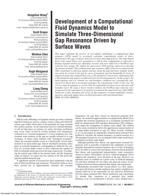 pdf development of a computational fluid dynamics model to simulate