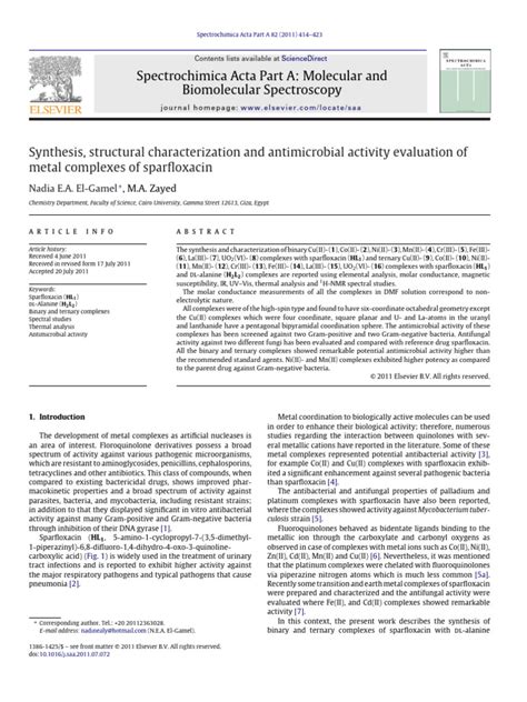 Synthesis Structural Characterization And Antimicrobial Activity Evaluation Of Pdf