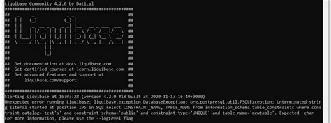 Liquibase Failed When Apostrophe Char In Table Container Name · Issue