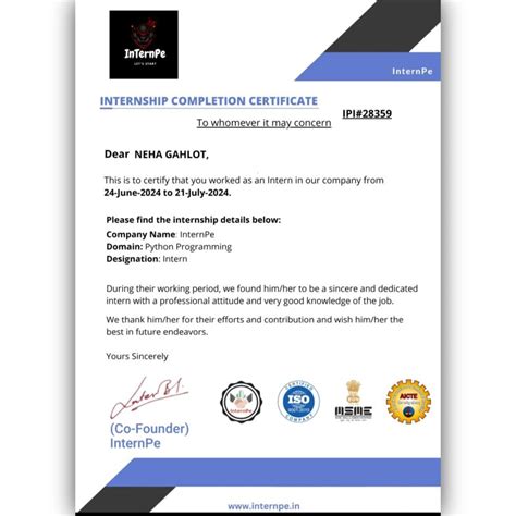 neha gahlot on linkedin internship pythonprogramming internpe codingjourney achievement…
