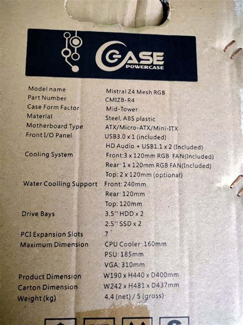 Корпус Powercase Mistral Z4 Mesh RGB 4x120mm CMIZB-R4 — купить по ...