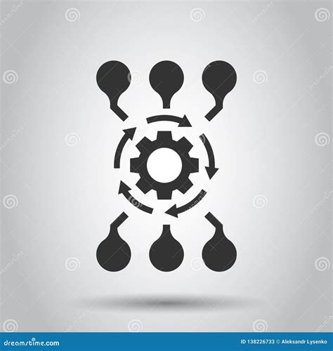 Algorithm Api Software Vector Icon In Flat Style Business Gear With