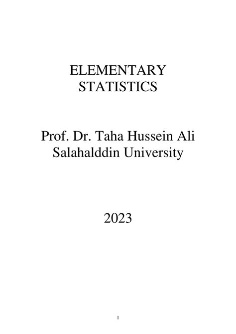 Pdf Elementary Statisticspdf