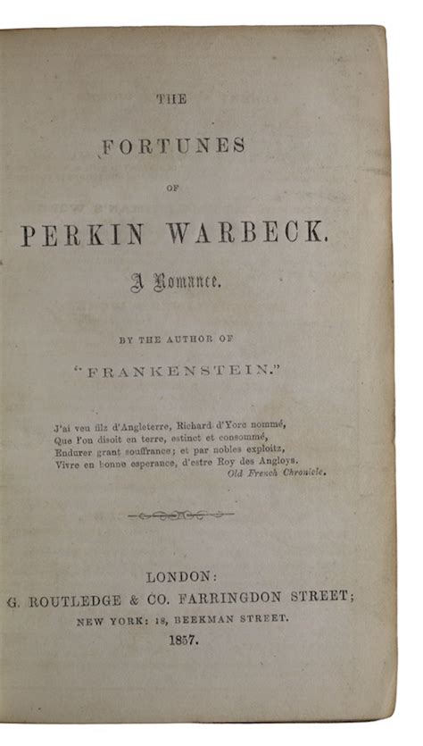The Fortunes Of Perkin Warbeck A Romance By Shelley Mary