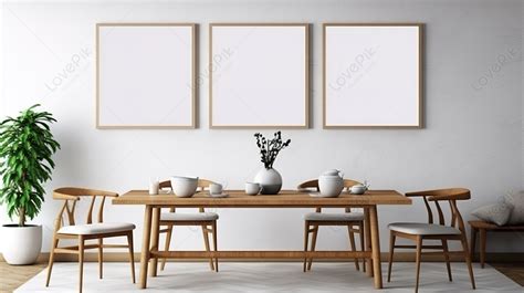 การเรนเดอร์ 3 มิติอันน่าทึ่งของห้องรับประทานอาหารภายในด้วยโฮมโปสเตอร์และวอลล์มอคอัพ 3 มิติ พื้น