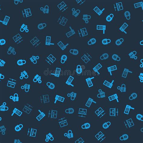 Set Vpn Computer Network Digital Door Lock With Wireless Money And Lock And Key On Seamless