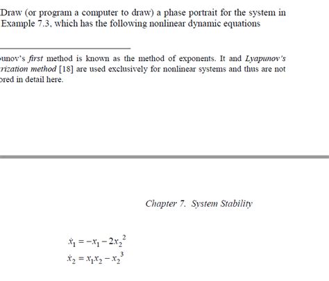 Solved Draw Or Program A Computer To Draw A Phase Portrait Chegg
