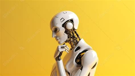 yellow hosts 3d rendering of ai robot thinking or processing powerpoint