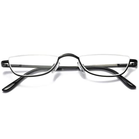 Koosufa Half Metal Moon Reading Glasses 125 Spring Hinge Half Frame