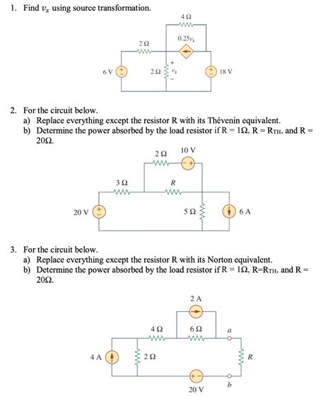 solved 1 find vx using source transformation 492 0 25v