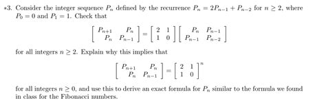Solved 3 ﻿consider The Integer Sequence Pn ﻿defined By