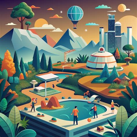 Ecosystem Vector Illustration Flat 2 Premium Ai Generated Vector