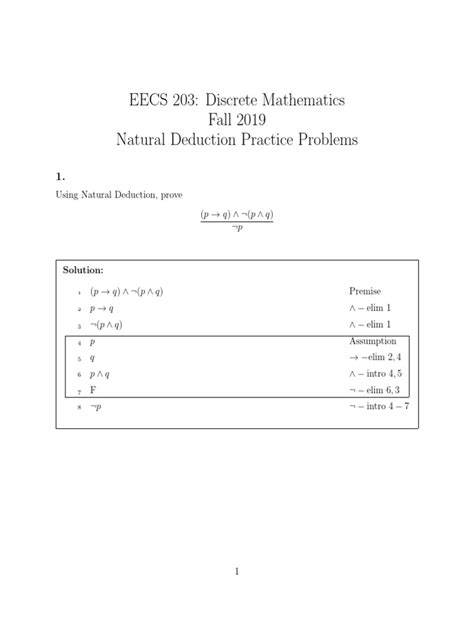 Eecs 203 Discrete Mathematics Fall 2019 Natural Deduction Practice Problems Pdf Logical