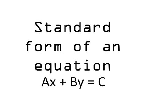 Standard Form Of An Equation
