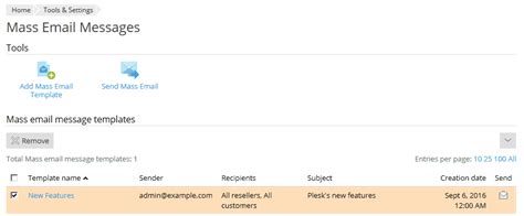 Mass Email Notifications Plesk Onyx Documentation