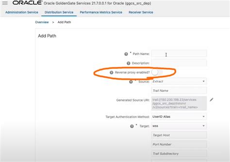 how to configure proxy server between golden gate source and ask tom
