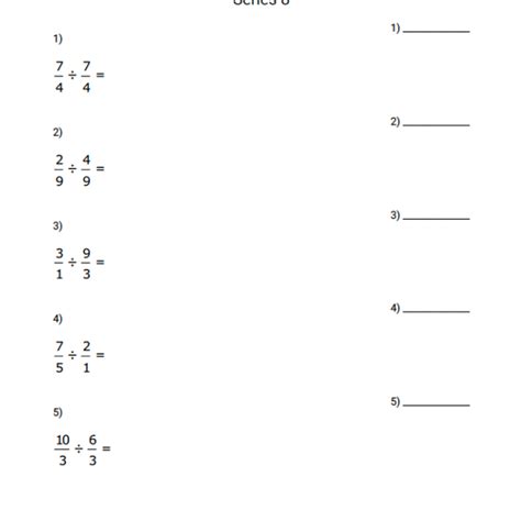 Math Fraction Division Practice Worksheet Series 8 Geek Slop Online