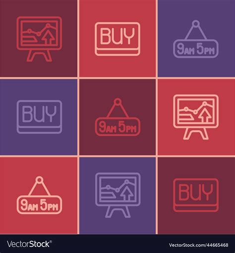 Set Line Monitor With Graph Chart From Job Vector Image