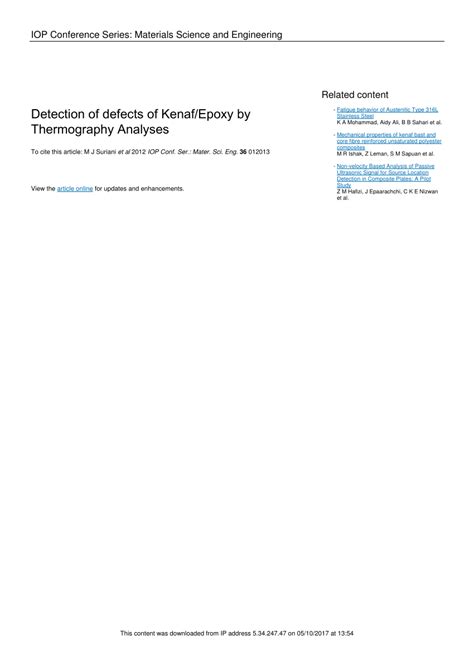 Pdf Detection Of Defects Of Kenaf Epoxy By Thermography Analyses
