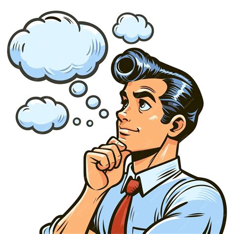 Premium Vector Cartoon Thinking Man Vector Illustration
